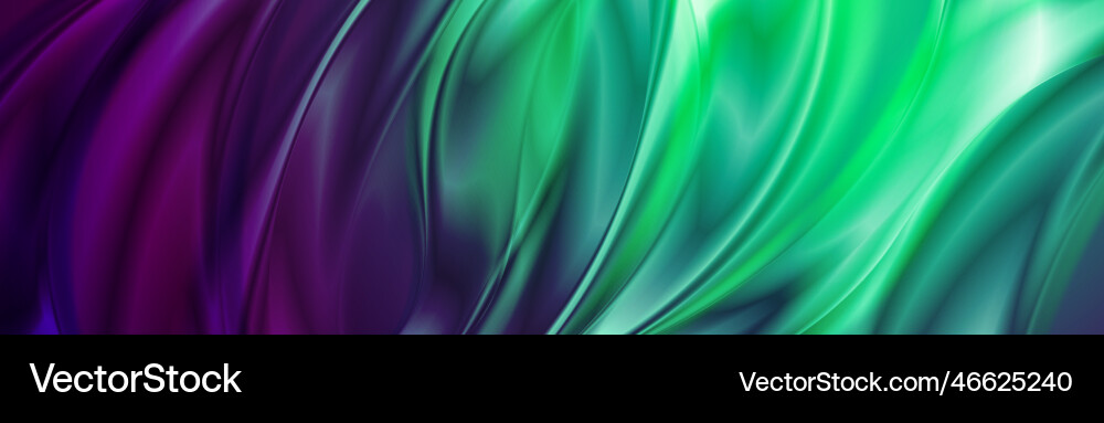 Abstract cyan violet liquid blurred waves banner Vector Image