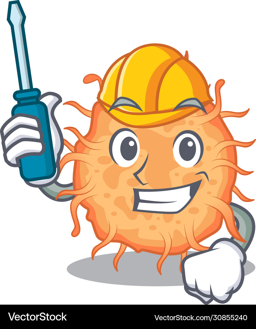 Cartoon character bacteria endospore worked as Vector Image