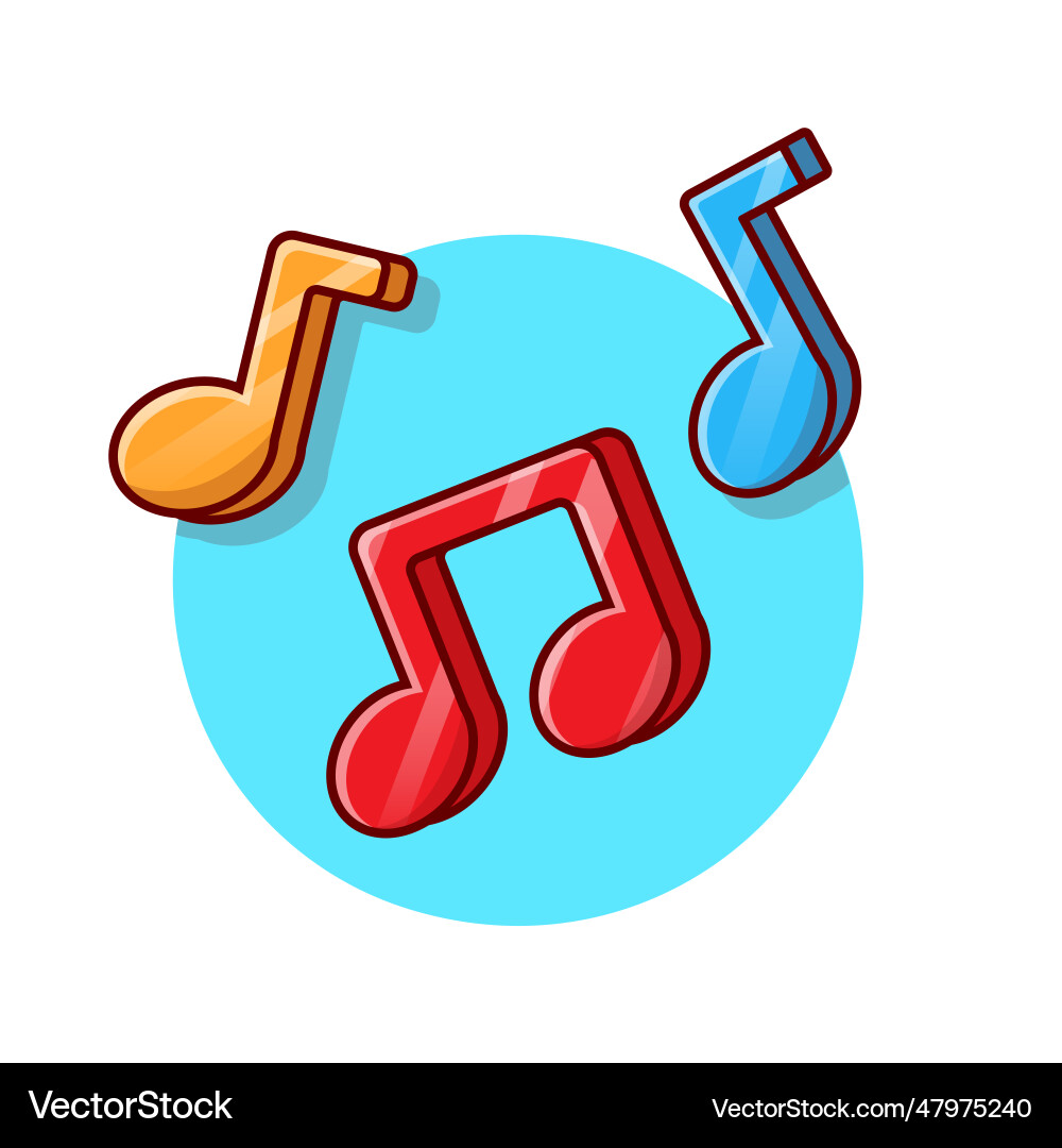 Colorful music note cartoon Royalty Free Vector Image