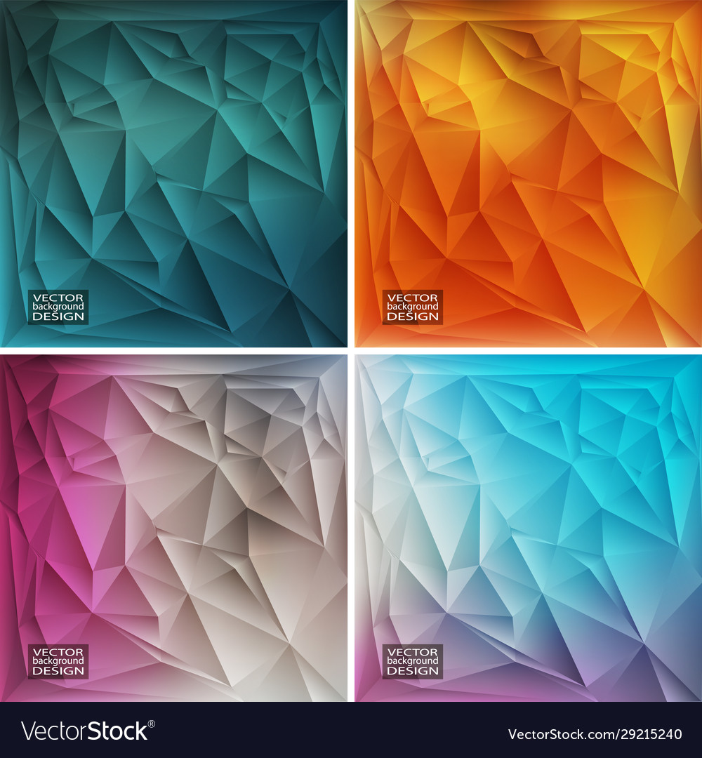 Colorful set geometric background with triangles Vector Image