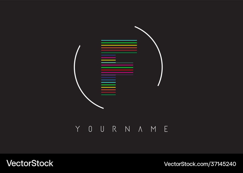 F letter logo design with bright and bold rainbow Vector Image
