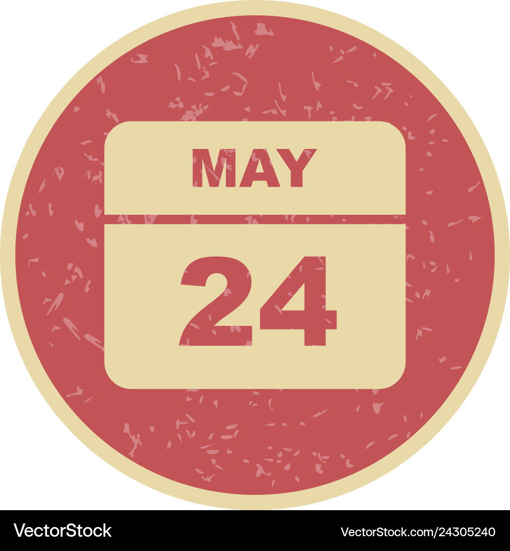 May 24th date on a single day calendar Royalty Free Vector