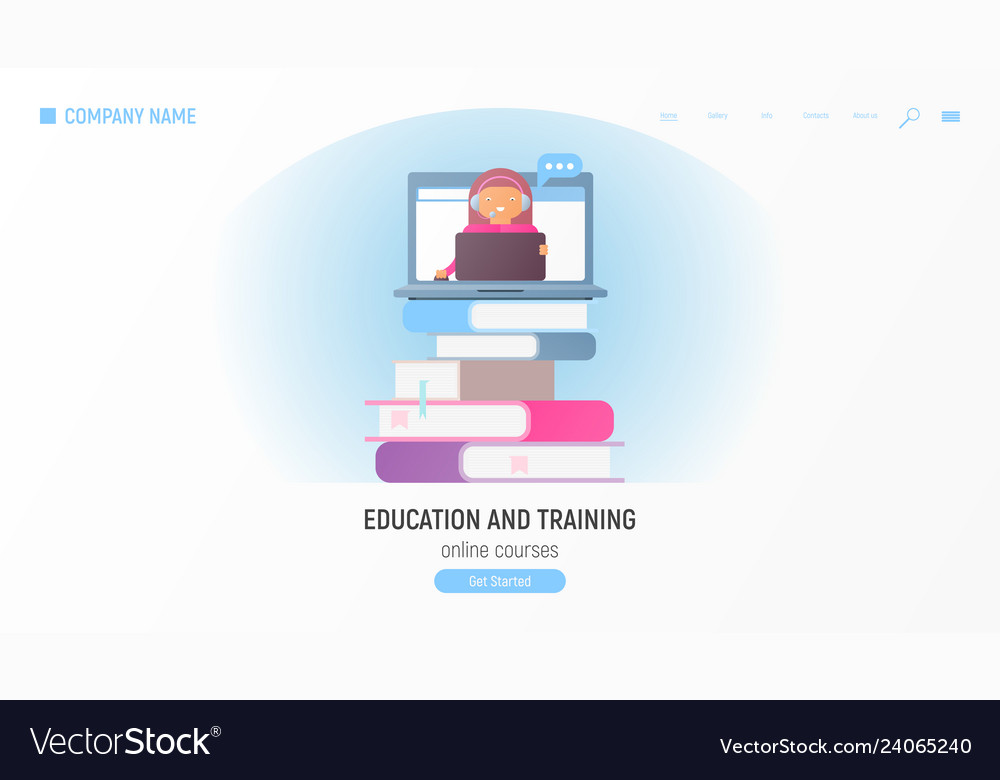 Online courses tutorials e-learning Royalty Free Vector