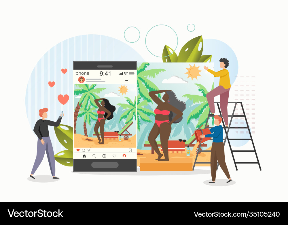 Online photo editing and retouching service flat Vector Image