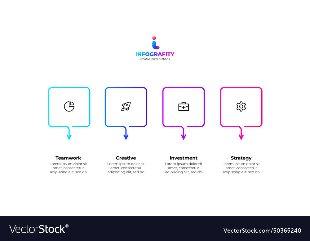 Outline infographic design template progress Vector Image