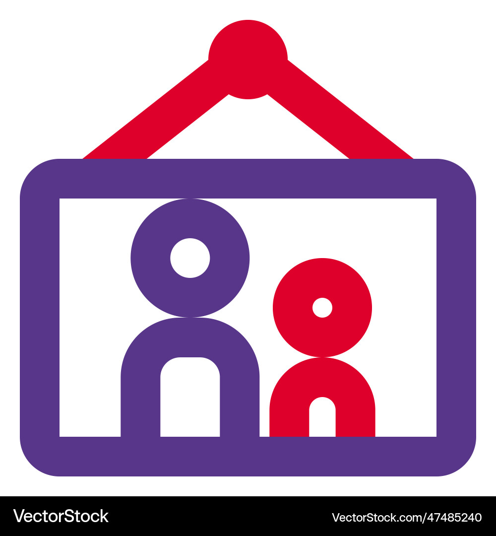 Photo frame hanging on wall as memorial Royalty Free Vector