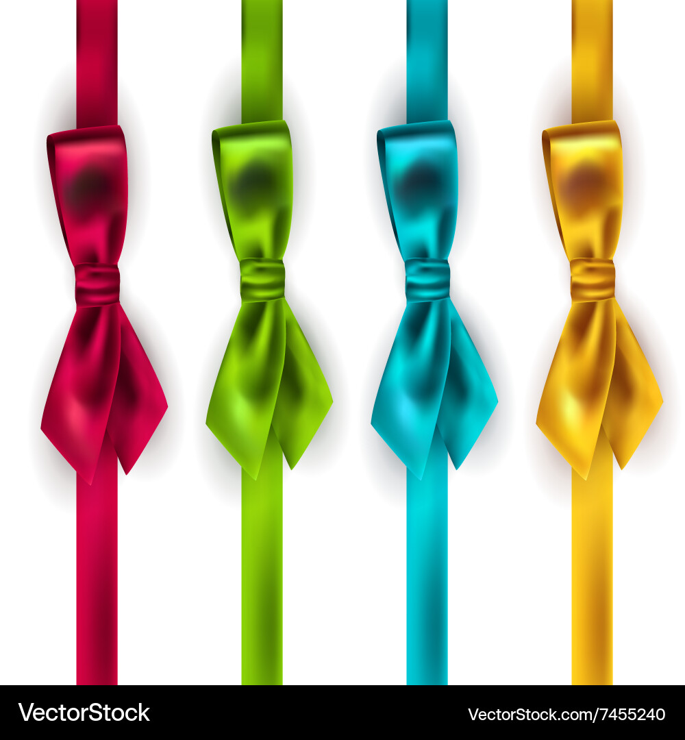 Shiny satin ribbon on white background Royalty Free Vector