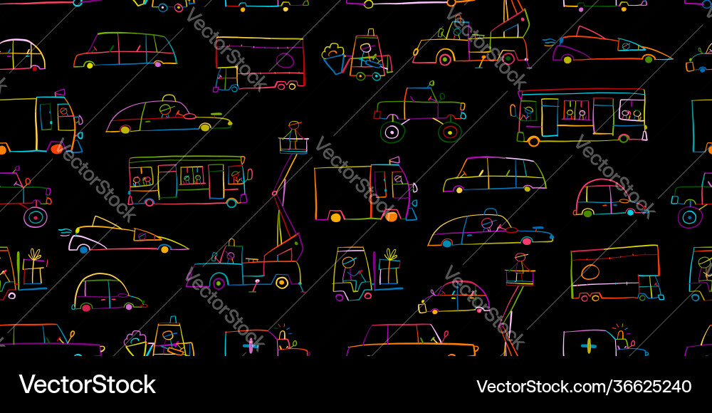 Traffic jam cars on road seamless pattern Vector Image