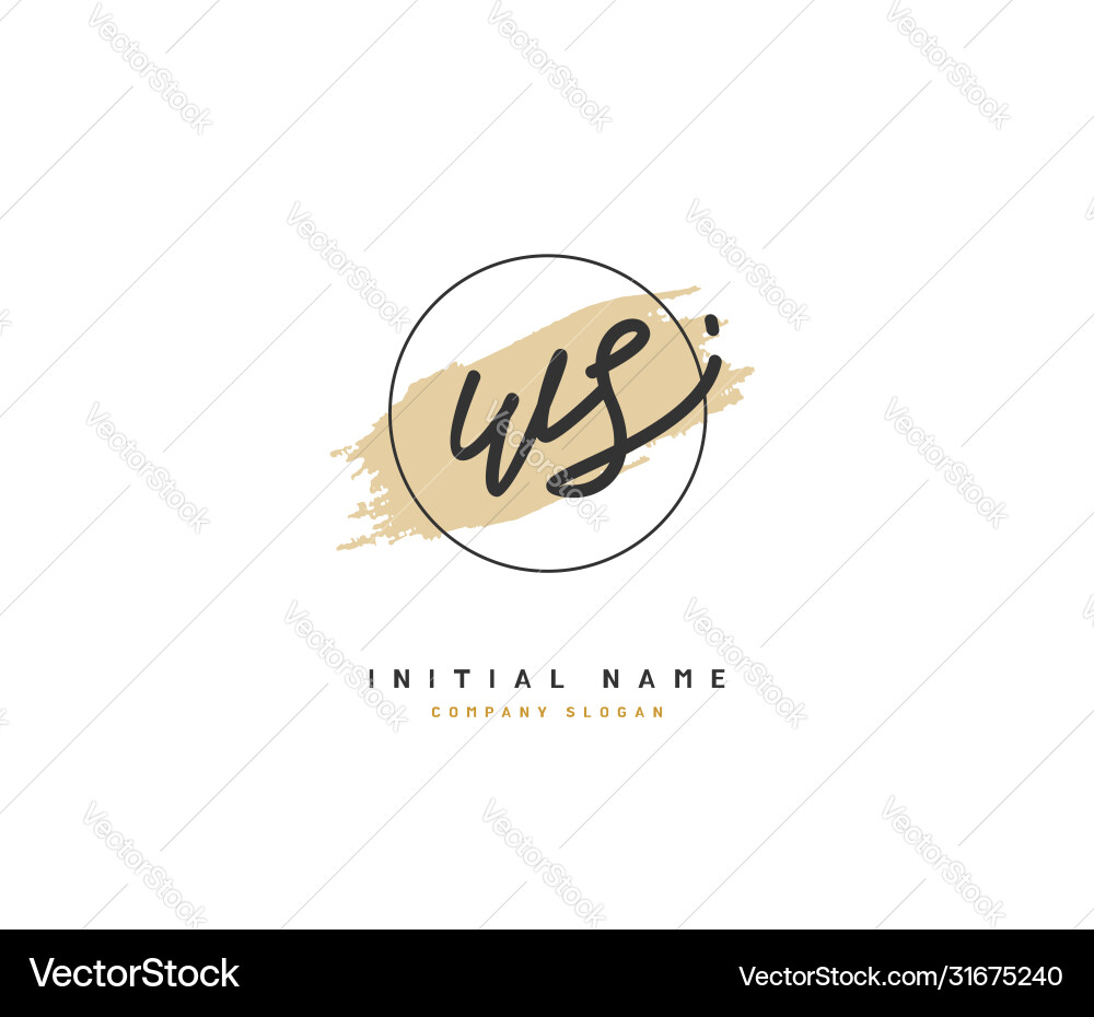 W s ws beauty initial logo handwriting logo Vector Image