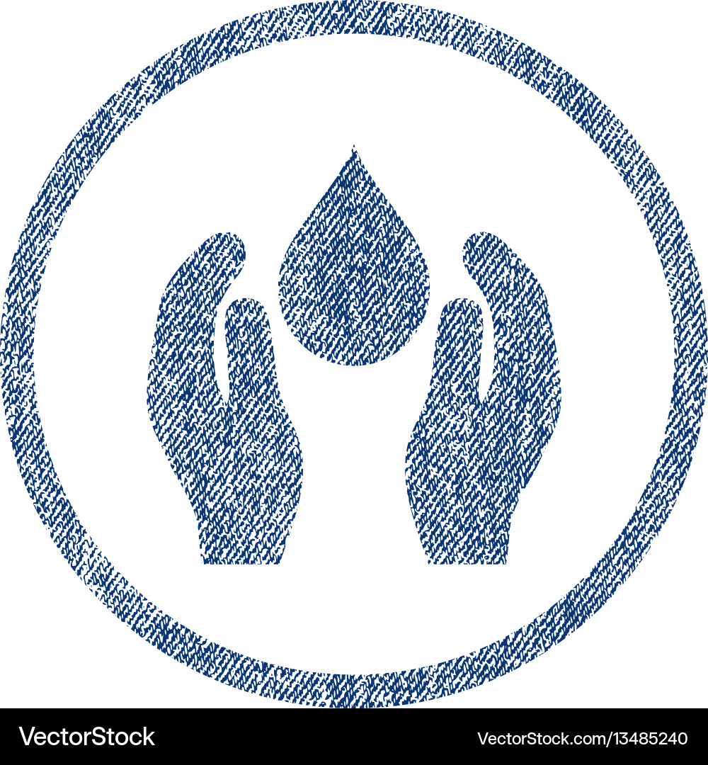 Water care fabric textured icon Royalty Free Vector Image