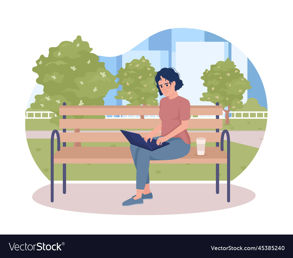 Work virtually anywhere 2d isolated Royalty Free Vector