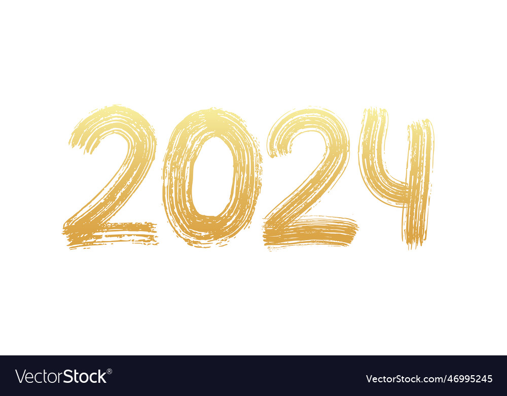 2024 year logo text hand lettering calendar 2024 Vector Image 2024 year logo text hand lettering calendar 2024 Vector Image