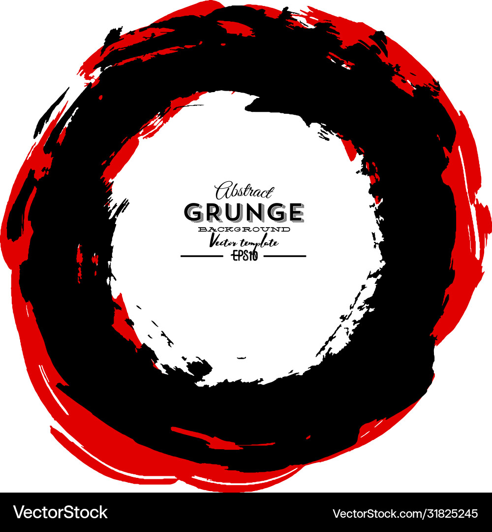 Black and red ink round stroke on white Royalty Free Vector