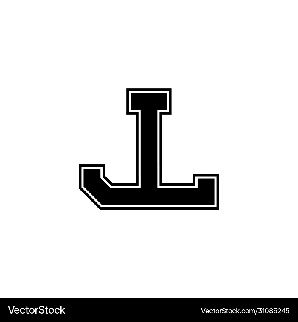 Black and white letter jl initial logo icon Vector Image