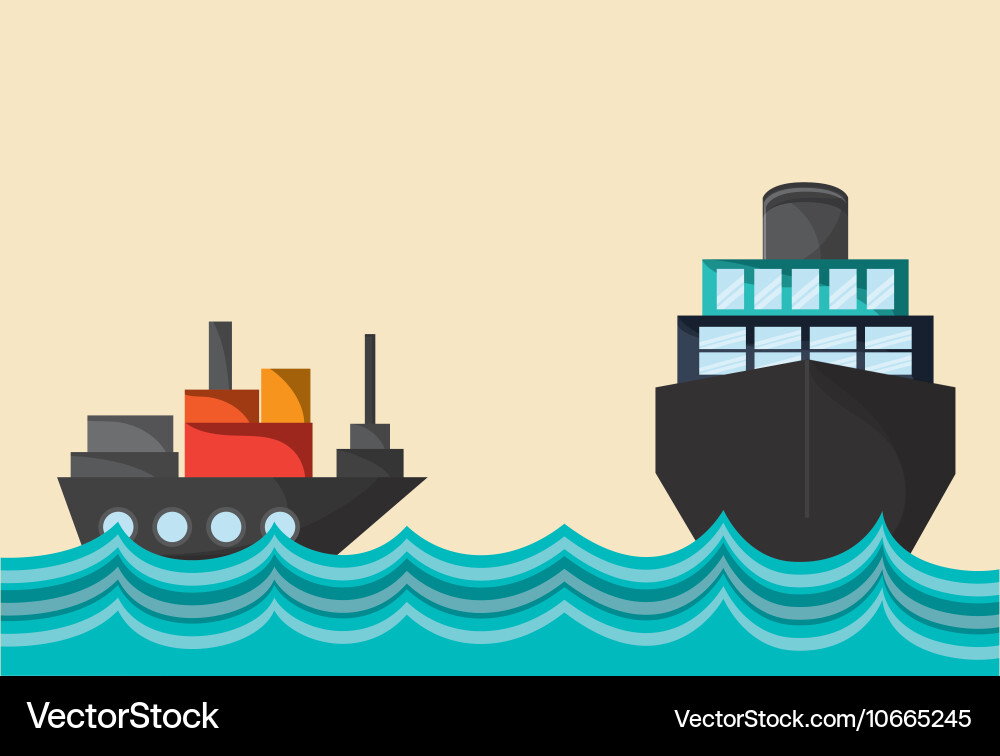 Cargo ship on water image Royalty Free Vector Image