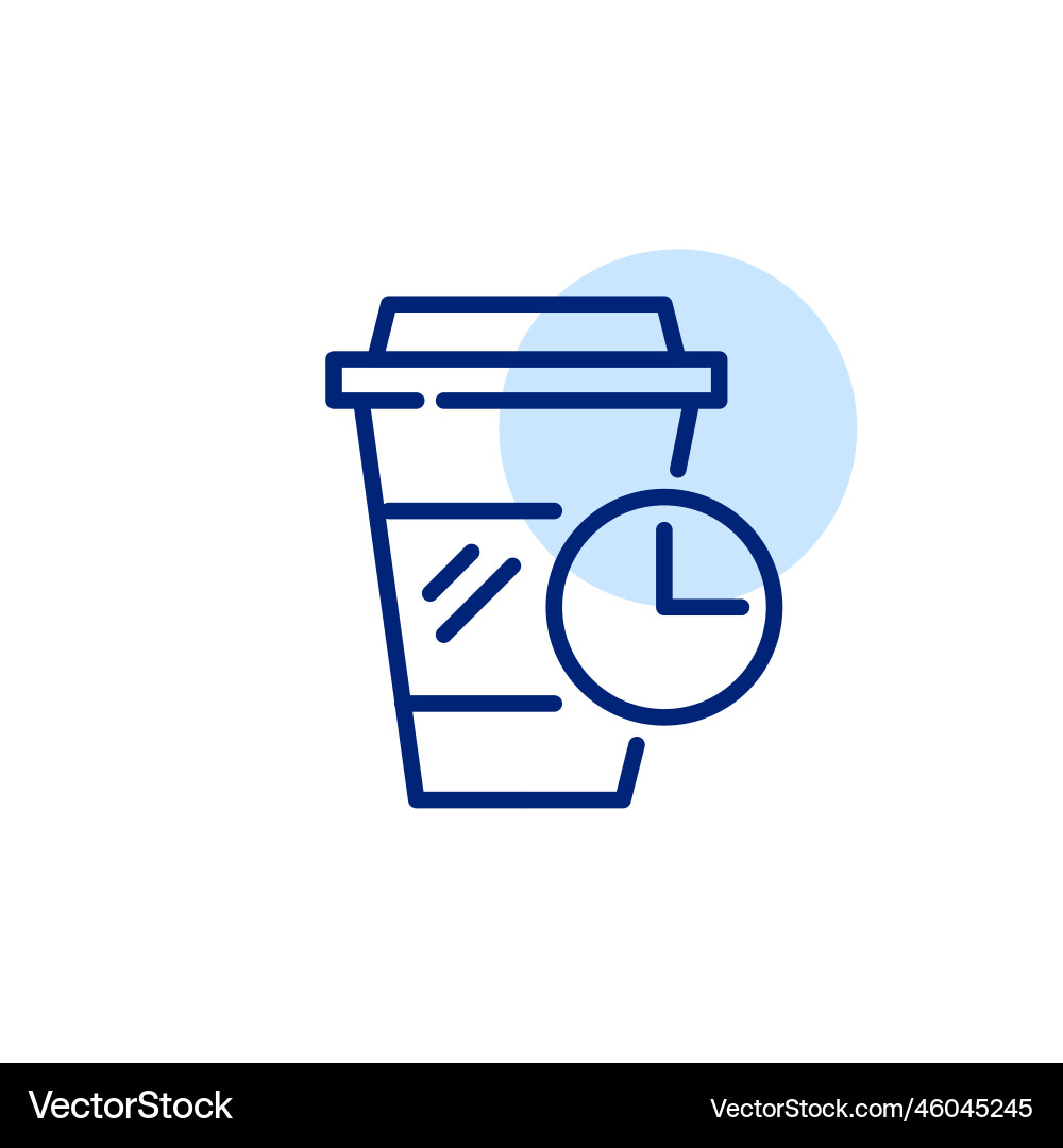 Coffee in takeaway disposable cup and break time Vector Image