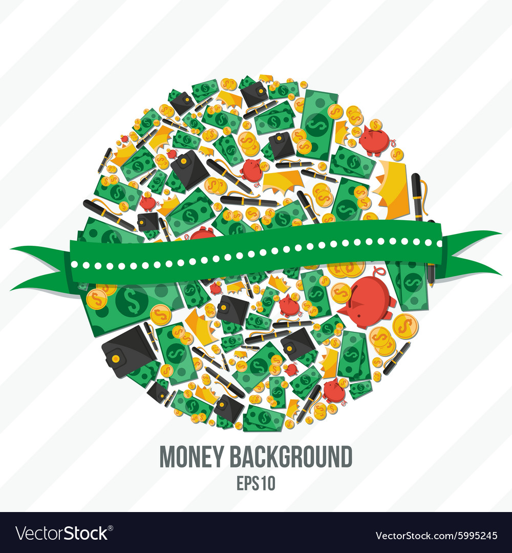 Collage from financial elements Royalty Free Vector Image