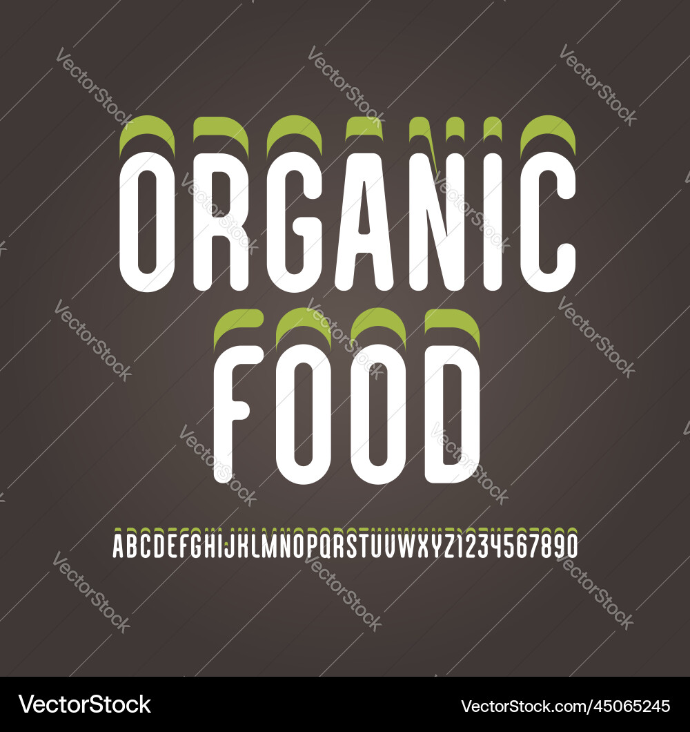 Condensed font rounded narrow alphabet Royalty Free Vector