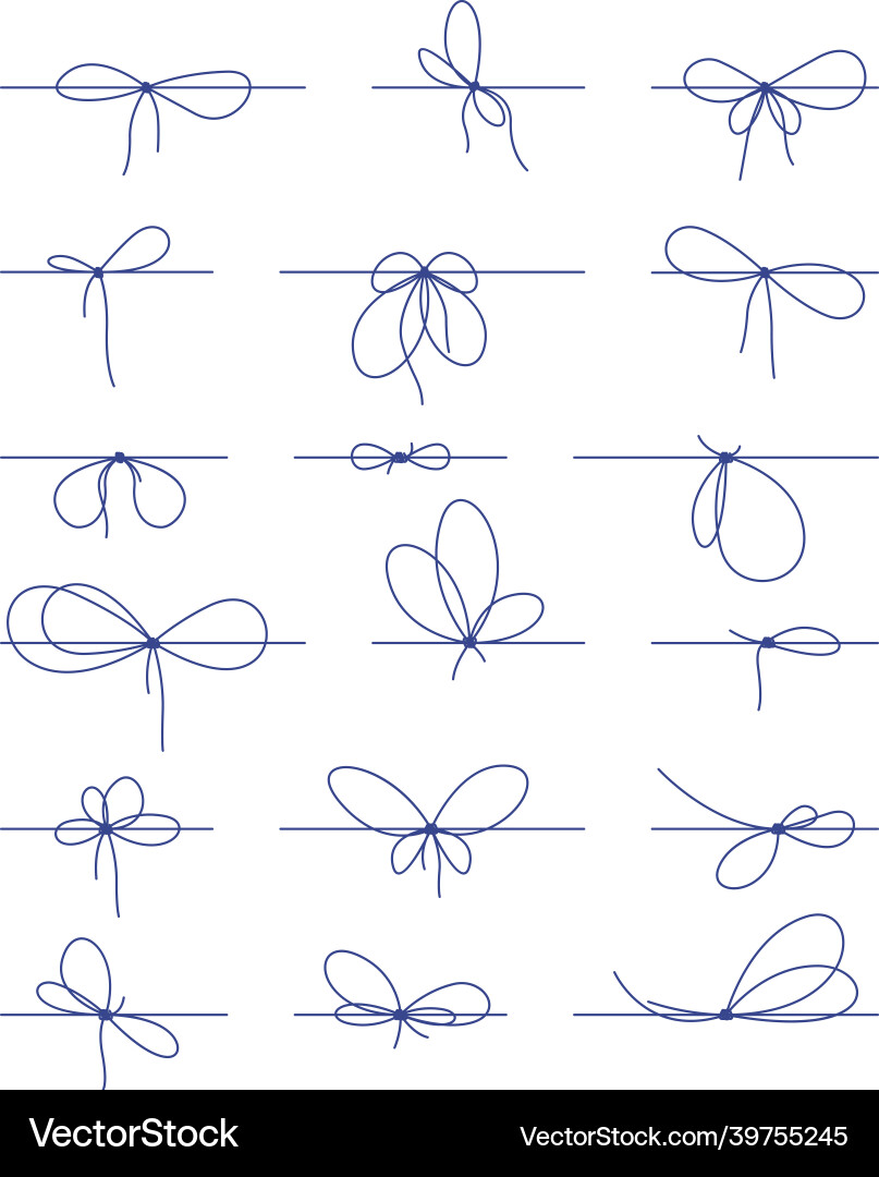 Decorative loops satin graphic knots garish Vector Image