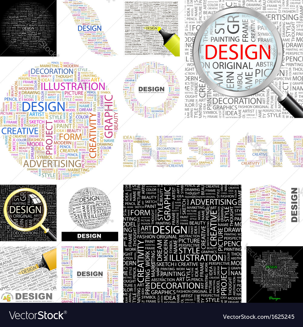 Design word cloud tag concept collage Royalty Free Vector