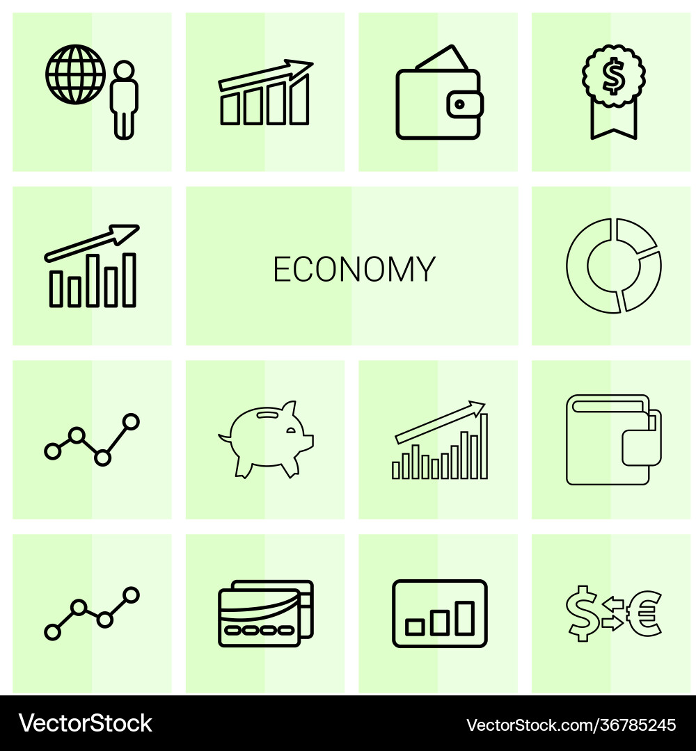 Economy icons Royalty Free Vector Image - VectorStock