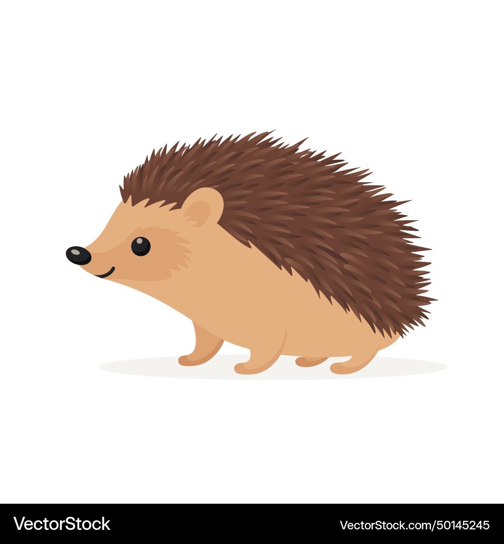 Flat cute hedgehog little hedgehog icon Royalty Free Vector