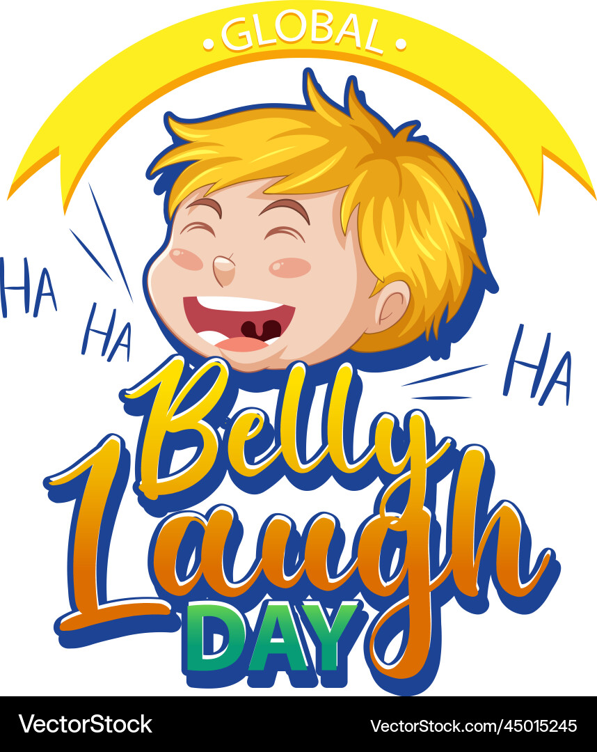 Global belly laugh day banner design Royalty Free Vector