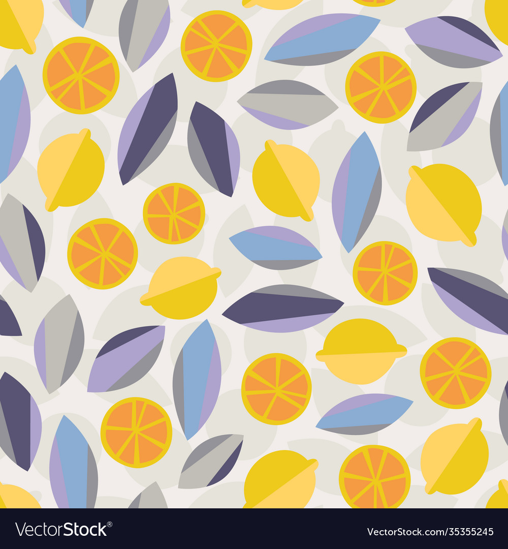 Lemon seamless pattern summer Royalty Free Vector Image