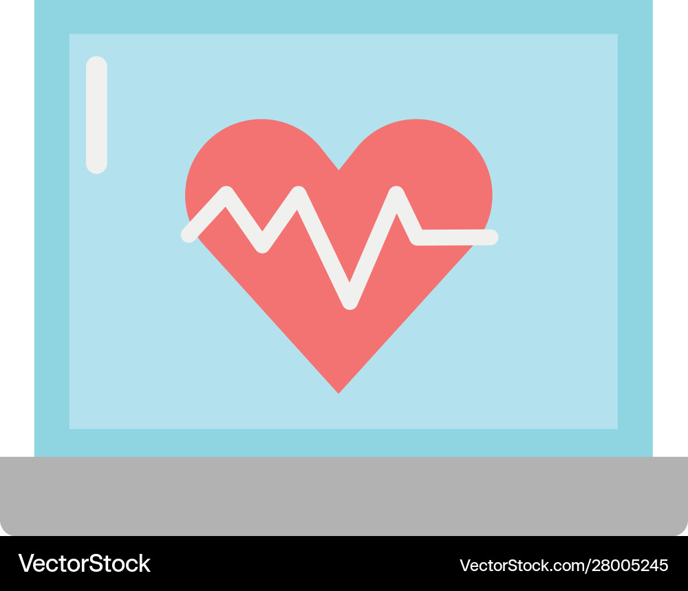 Medical ekg machine cardiology pulse flat icon Vector Image