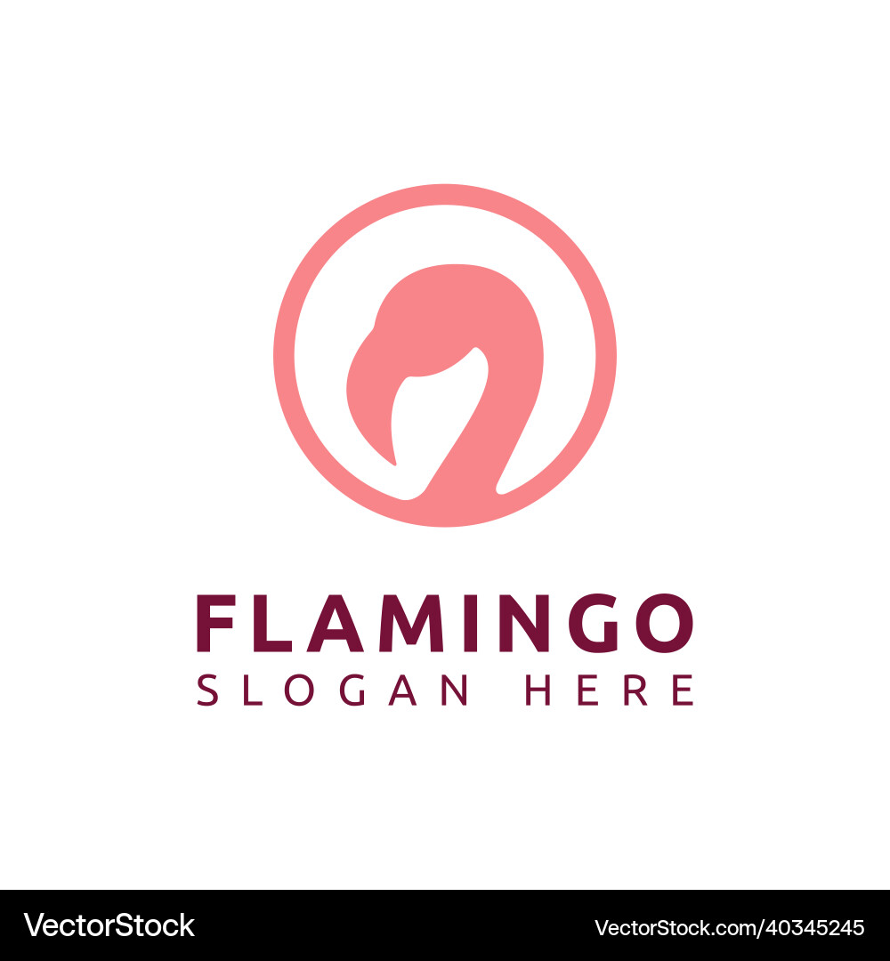 Pink flamingo logo design Royalty Free Vector Image