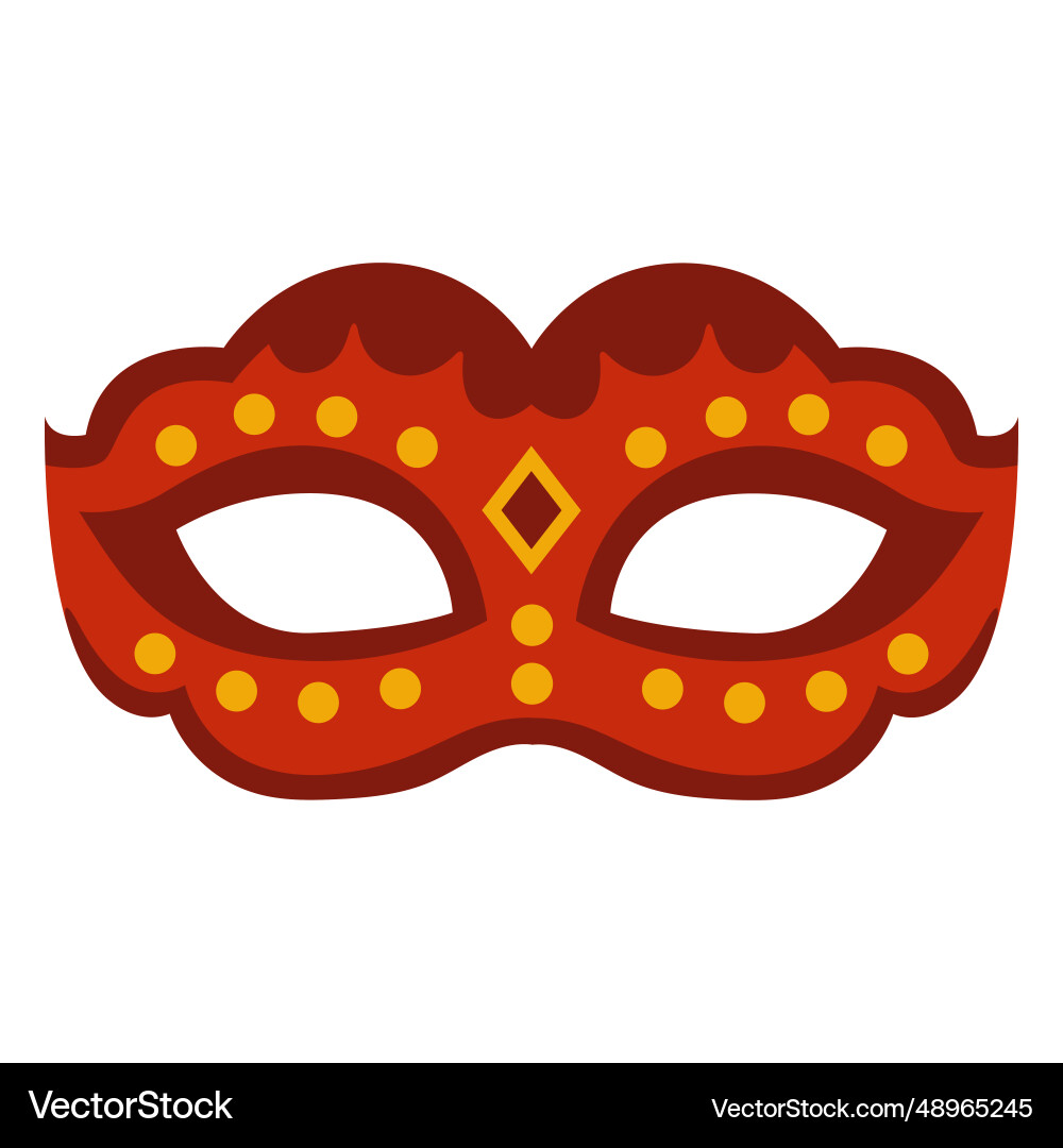Red and yellow carnival mask Royalty Free Vector Image