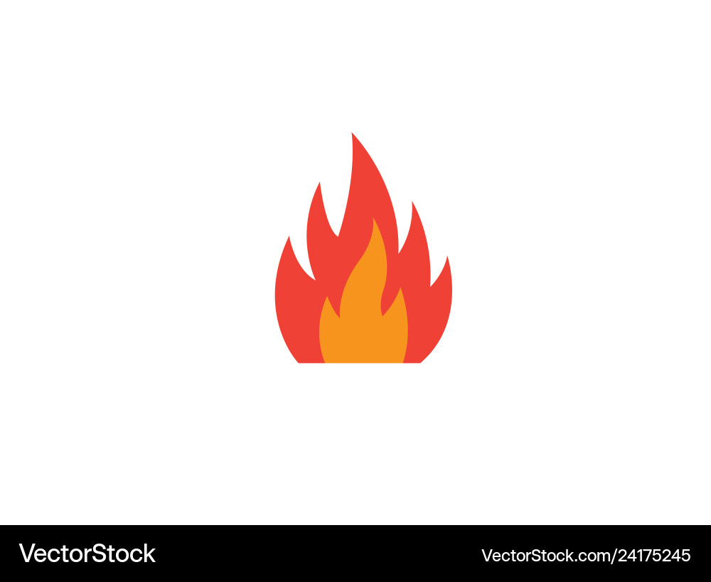 Red fire symbol and flame for logo design Vector Image