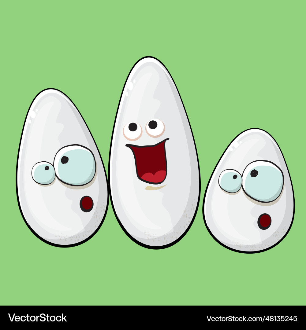 Rice character cartoon grain characters Royalty Free Vector