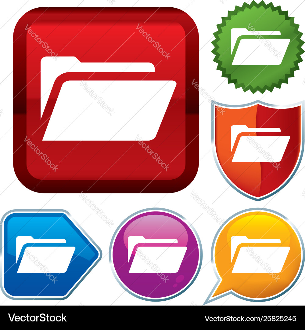 Set shiny icon series on buttons file binder Vector Image