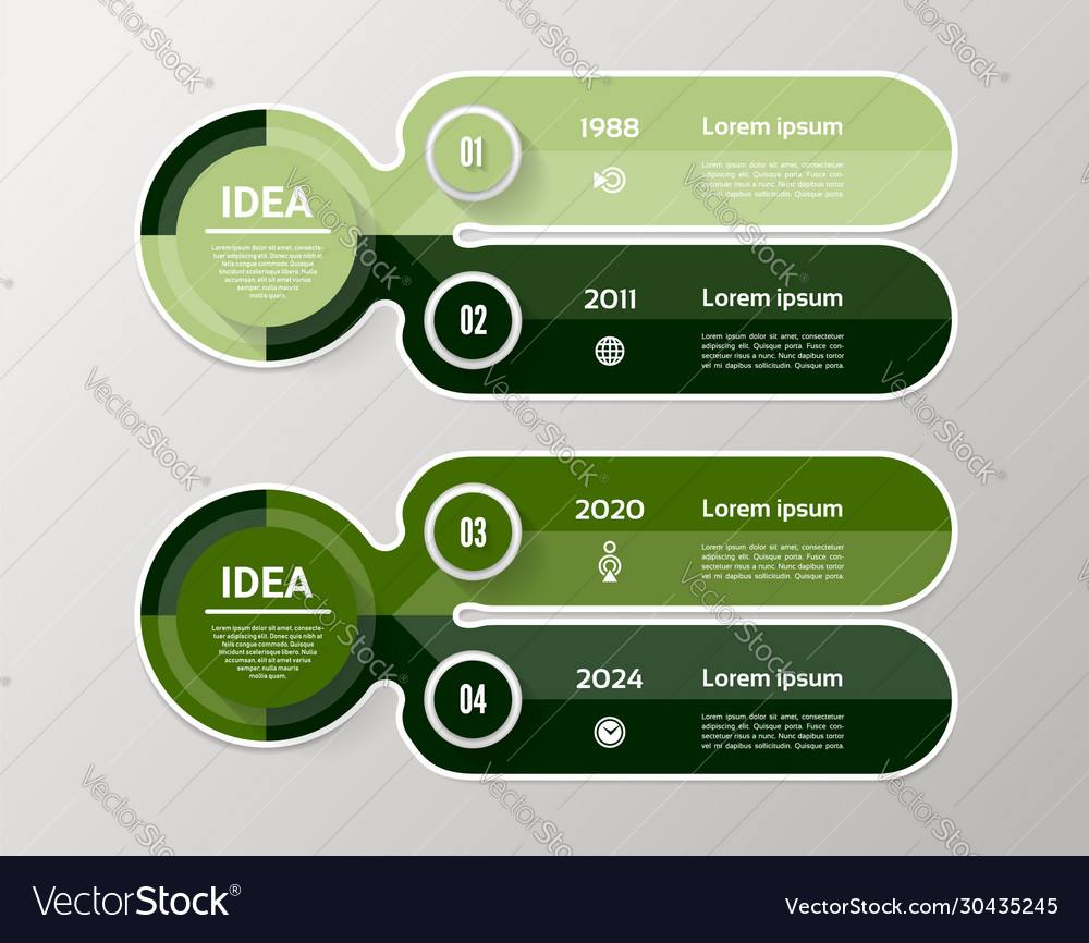 Two elements banner 2 steps design chart Vector Image
