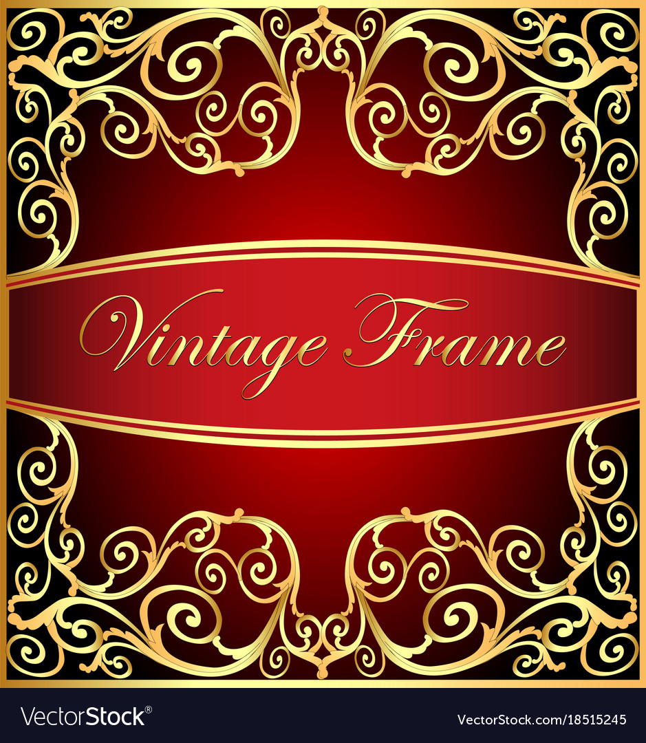 Vegetable winding gold pattern frame Royalty Free Vector