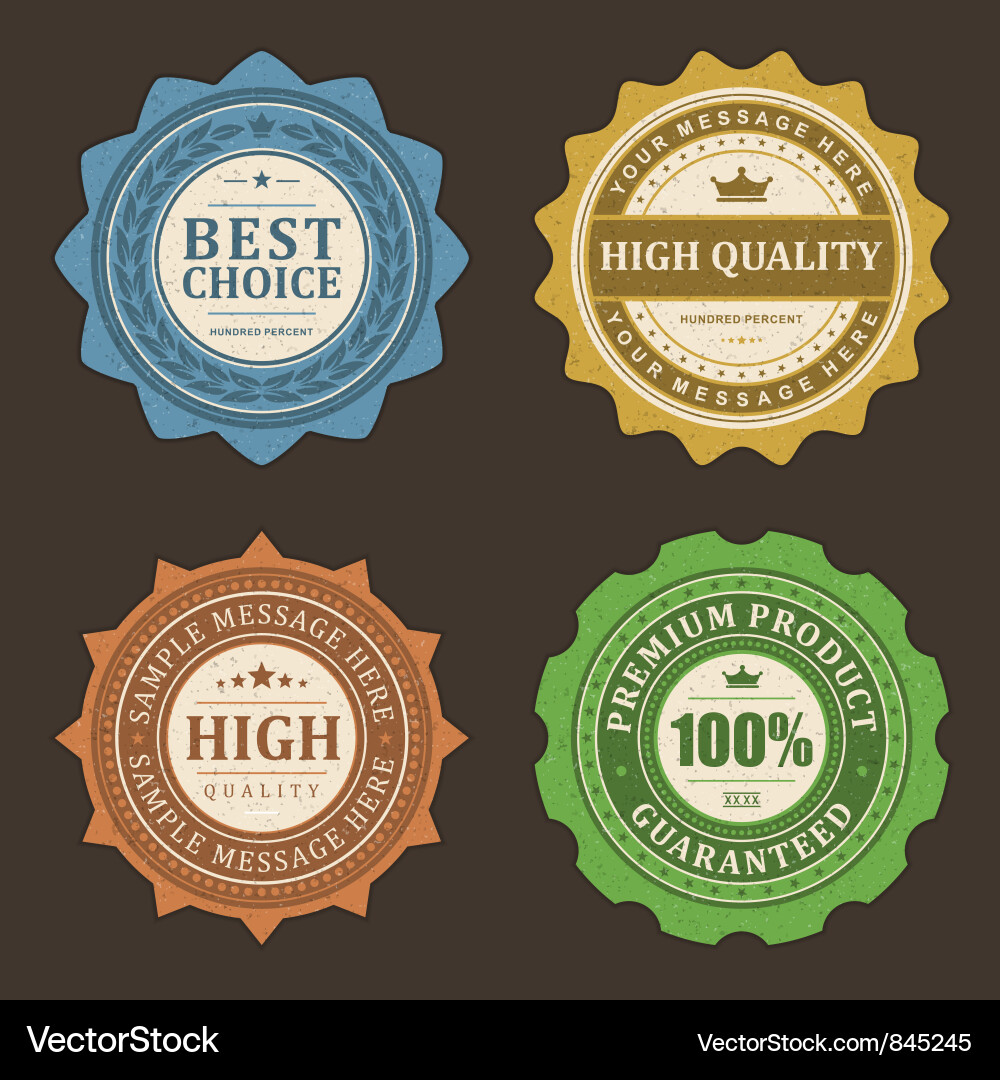 Vintage stickers and labels Royalty Free Vector Image