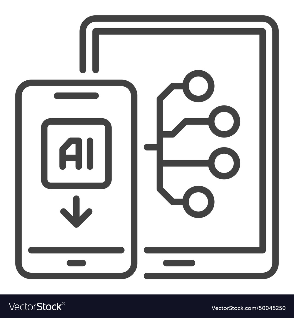 Ai smartphone with tablet artificial intelligence Vector Image