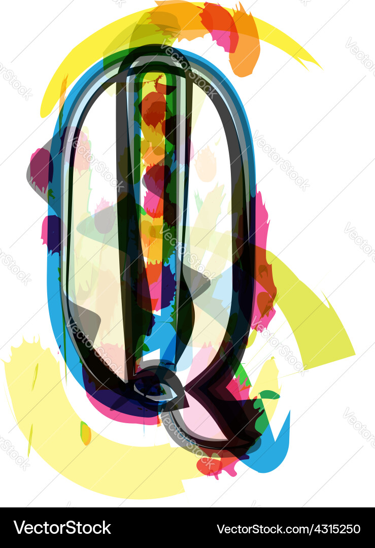 Artistic font - letter q Royalty Free Vector Image
