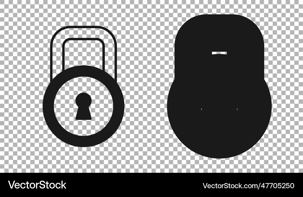 Black lock icon isolated on transparent background