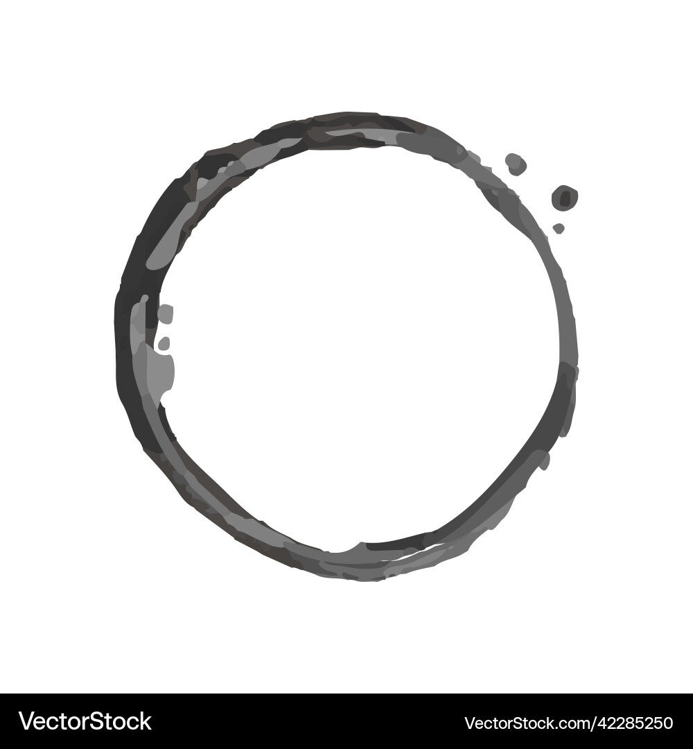Black round ink stain on white Royalty Free Vector Image