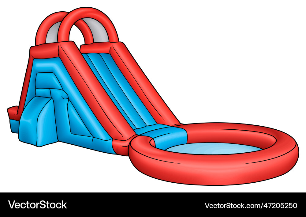 Cartoon doodle water inflatable slide Royalty Free Vector