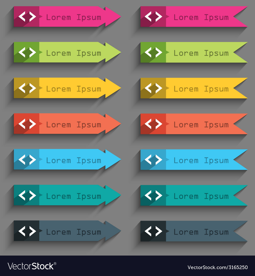 Code sign icon programmer symbol set of colored Vector Image