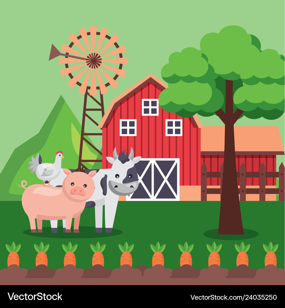 Farm fresh cartoon Royalty Free Vector Image - VectorStock