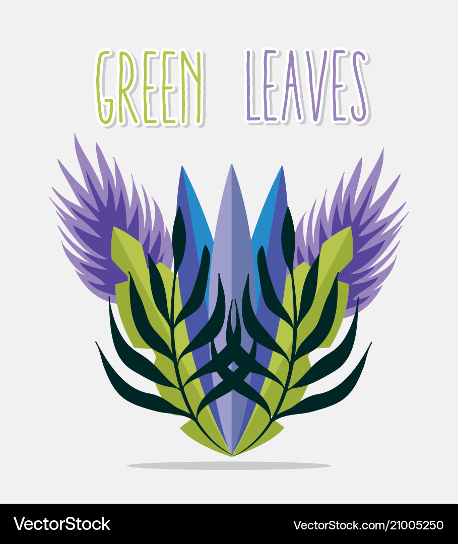 Green leaves cartoon Royalty Free Vector Image