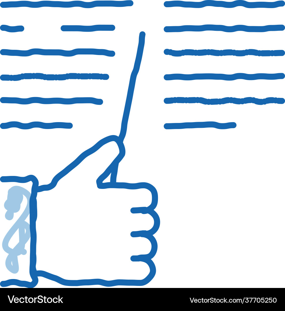 Hand hold stick and reading doodle icon drawn Vector Image