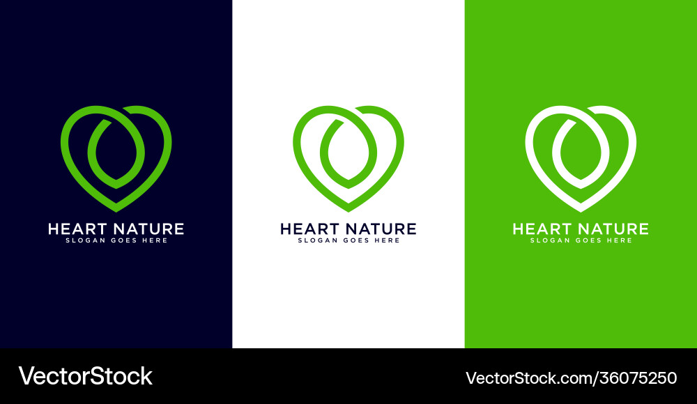 Heart nature logo design Royalty Free Vector Image