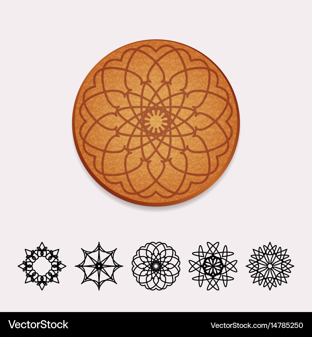 Ornamental cork beer coaster Royalty Free Vector Image