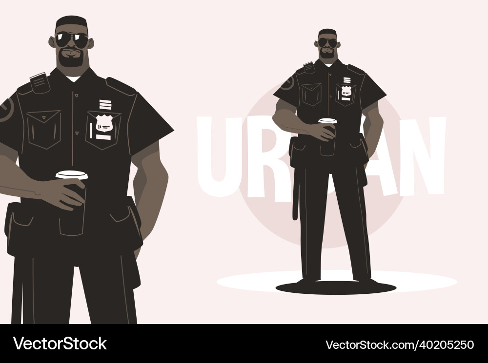 Police man in uniform Royalty Free Vector Image