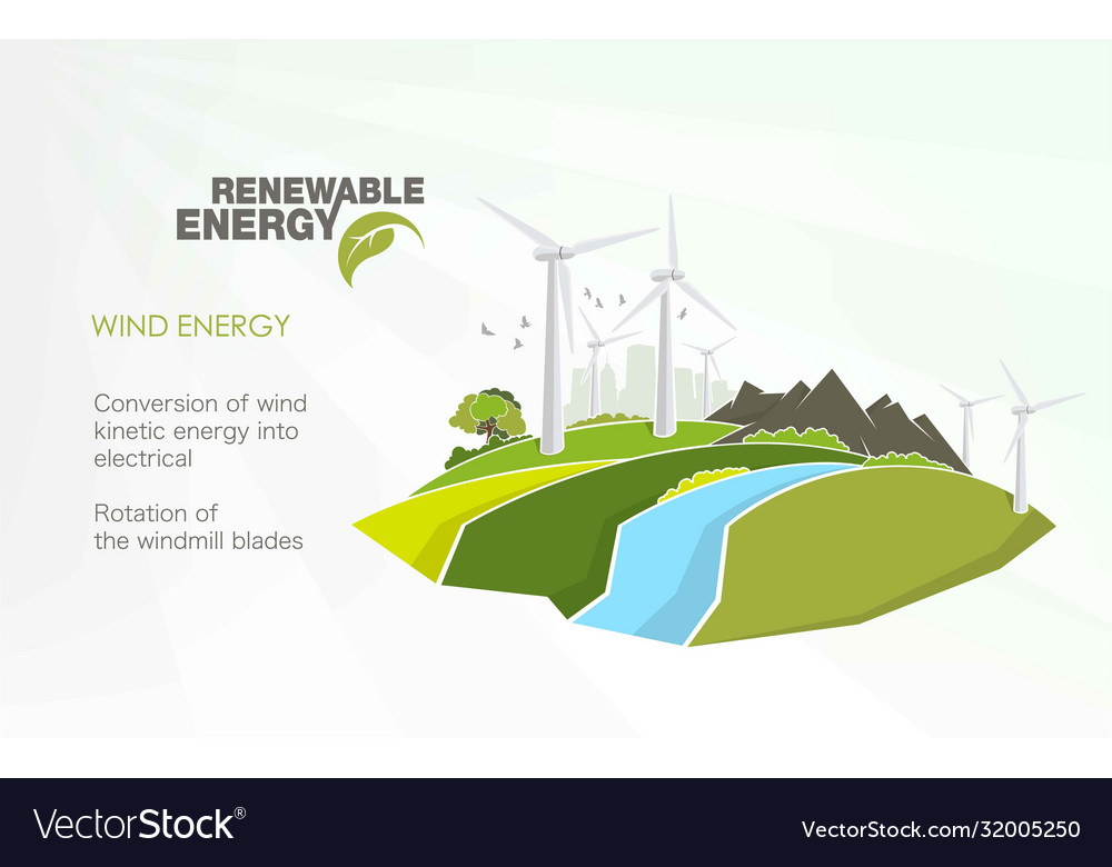 Renewable energy infographics with elements the Vector Image